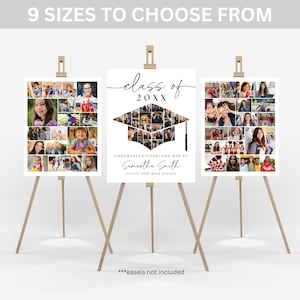 Graduation Photo Collage TEMPLATE Set, Class of 2026, Graduation Party ...