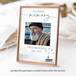 Fishing Memorial Card Template for Male, Gone Fishing Poem Prayer Card ...