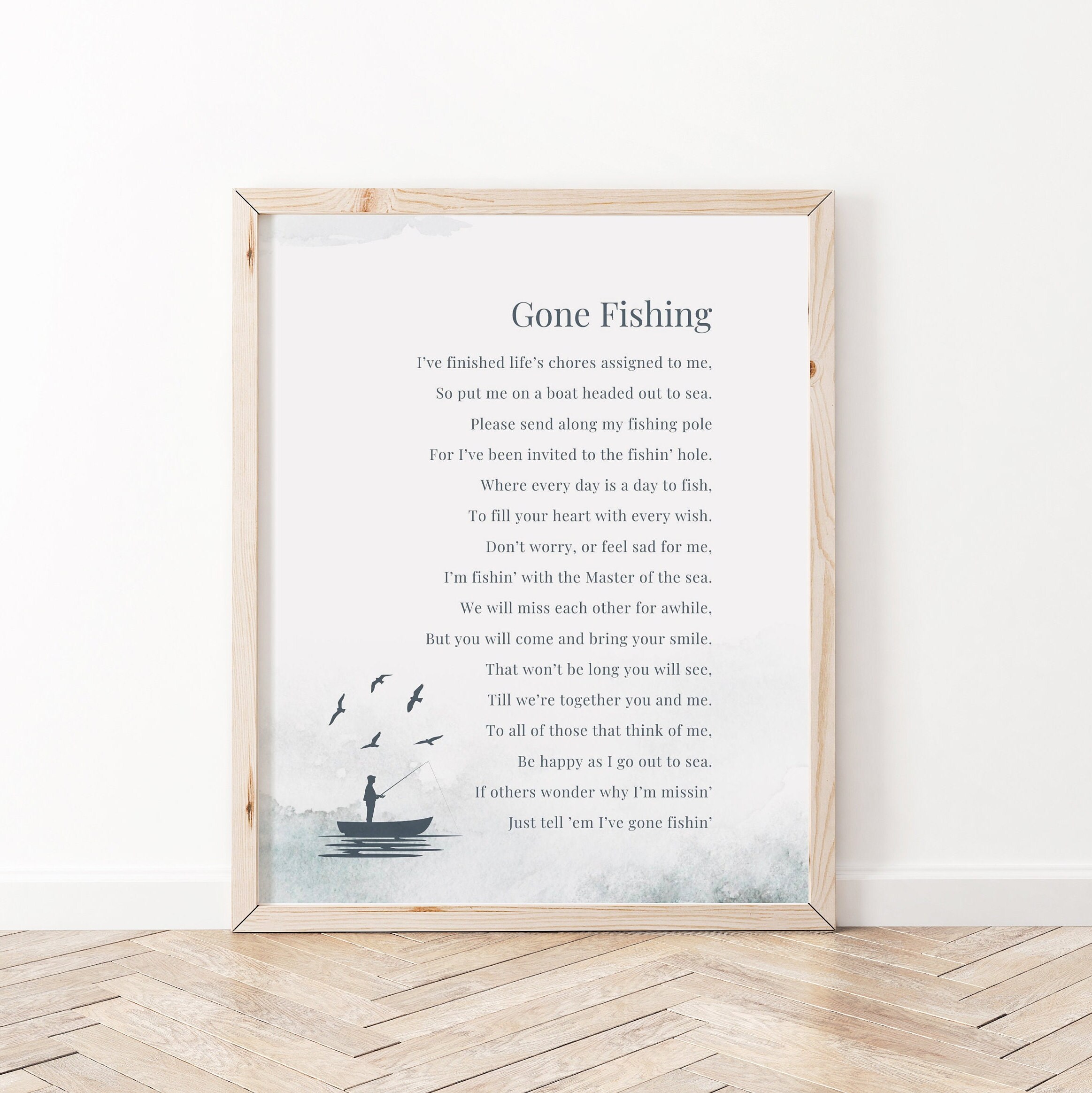 Gone Fishing Poem Ready to Print Celebration of Life Poem for - Etsy Canada