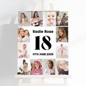 18th Birthday Photo Collage Poster Bundle TEMPLATE, Eighteenth Birthday ...