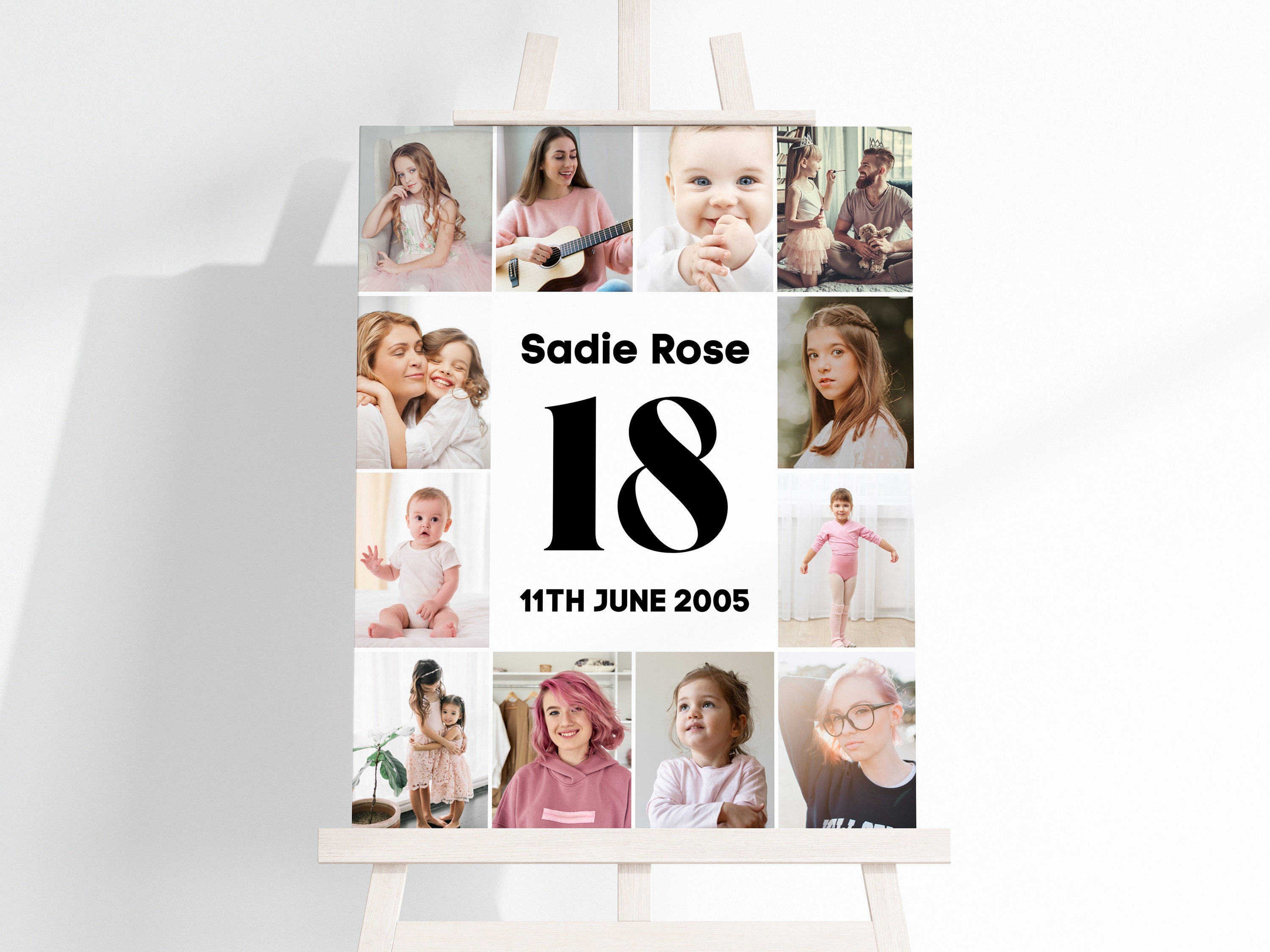 18th Birthday Photo Collage Poster Bundle TEMPLATE Eighteenth - Etsy ...