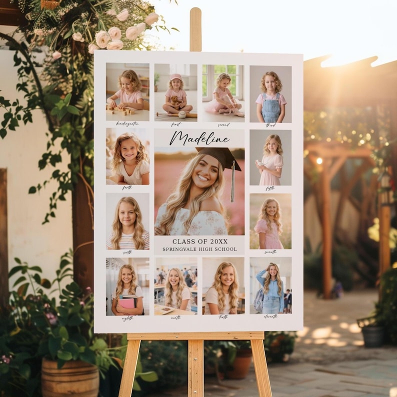 K-12 School Picture Poster, Senior Photo Board, Graduation Party ...
