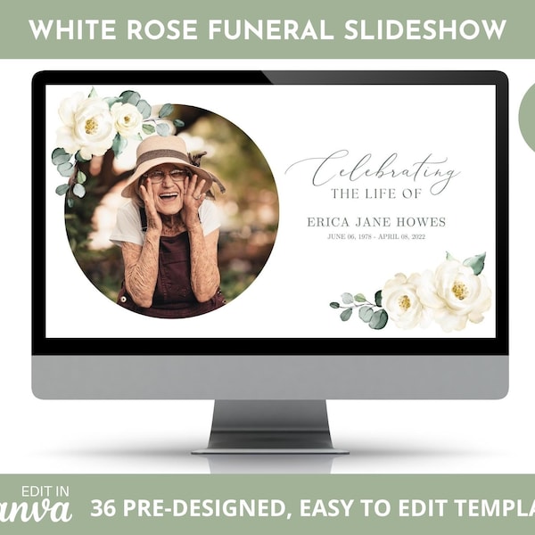 Funeral Slideshow Template Canva - Etsy