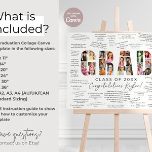 Graduation Collage Poster TEMPLATE With Space for Messages, Photo ...