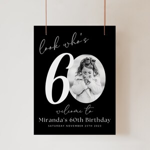 Black 60th Birthday Photo Collage TEMPLATE, Look Who's 60, Customizable ...