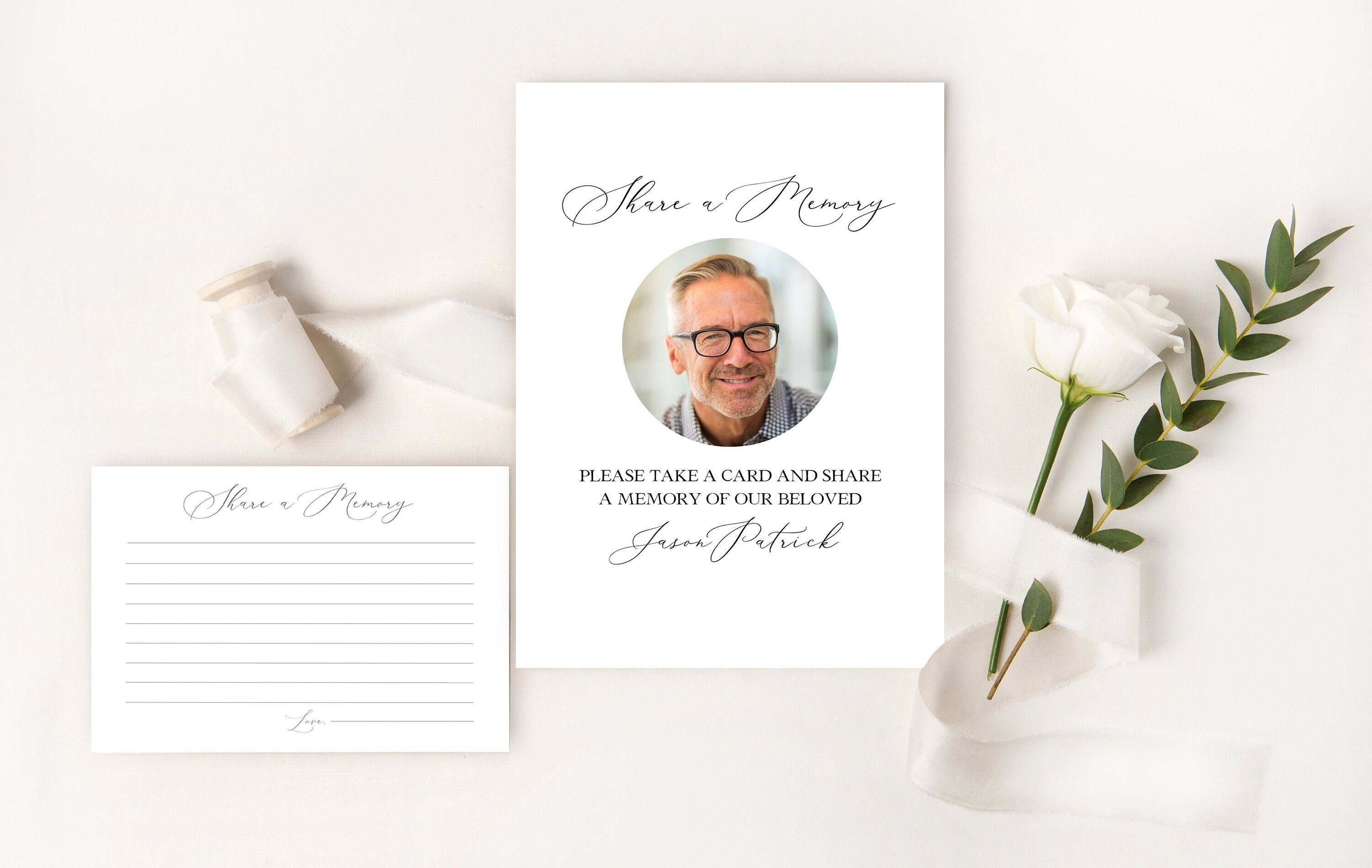 Share a Memory Sign and Card, Minimalist Memory Sign, Memory Cards for ...