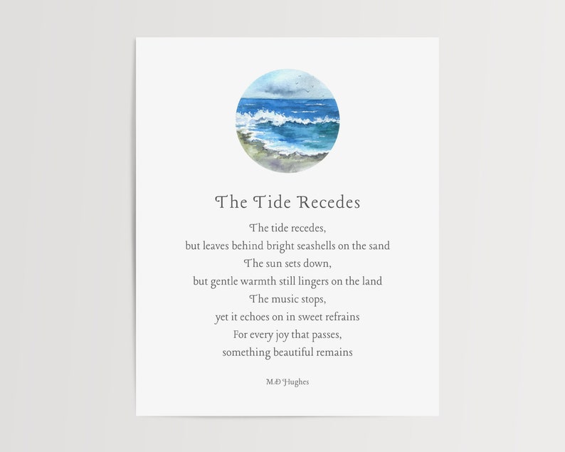 The Tide Recedes Poem Printable Celebration of Life Poem - Etsy