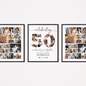 50th Anniversary Photo Collage Poster Bundle TEMPLATE, Customizable ...