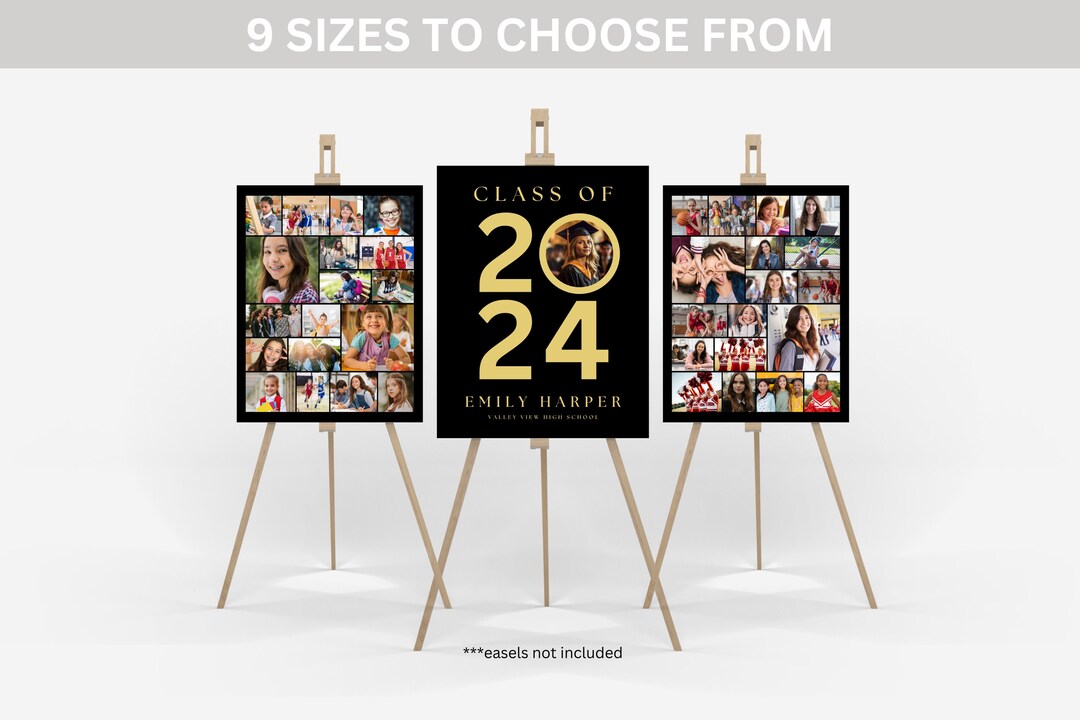 Graduation Photo Collage Class of 2024 TEMPLATE Set, Graduation Party ...