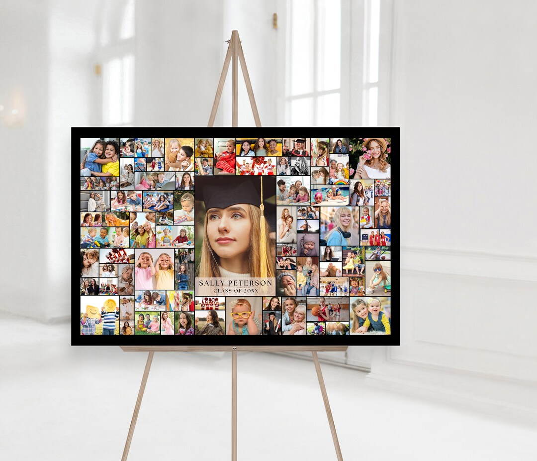 Horizontal Graduation 85 Photo Collage TEMPLATE Class of 2025 ...