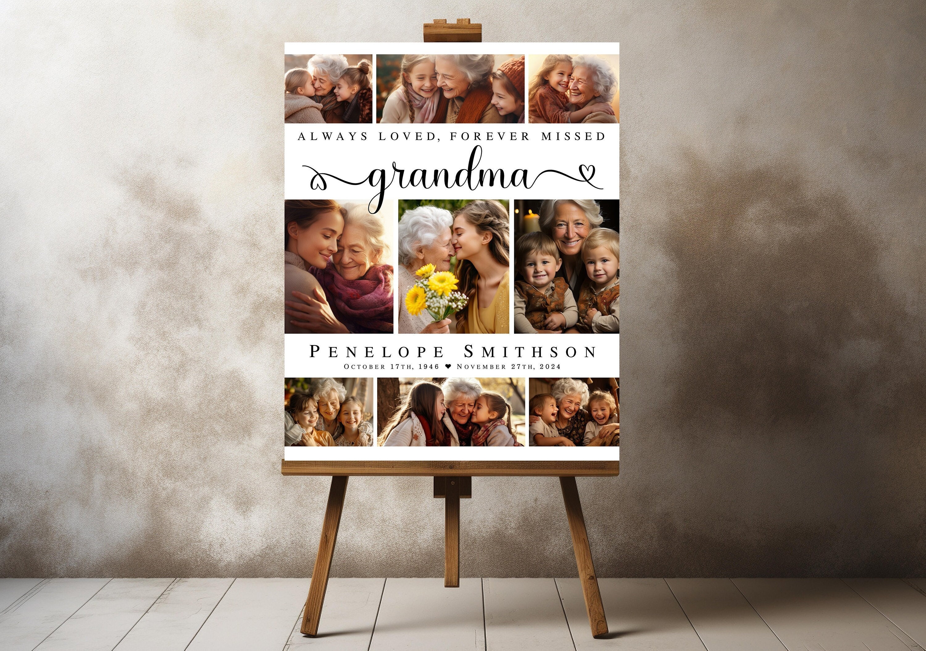 Grandma Memorial Photo Collage Template: Celebration of Life (CANVA) - Etsy