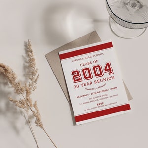 Class Reunion Invitation TEMPLATE 10th 20th 30th 40th 50th, High School ...