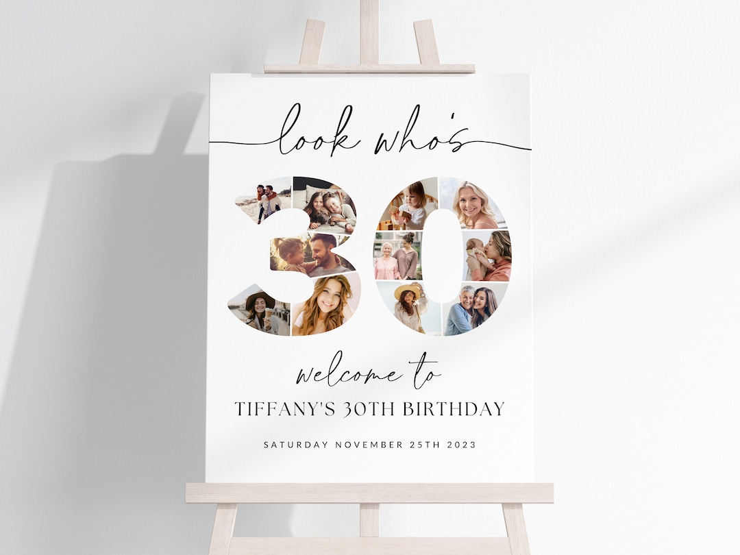 30th Birthday Photo Collage TEMPLATE, Look Who's 30, Customizable Photo ...