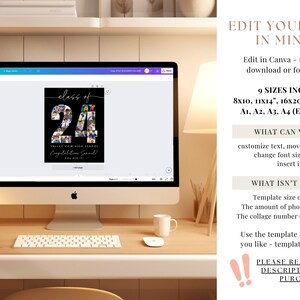 Graduation Photo Collage Class of 2024 TEMPLATE Set, Graduation Party ...