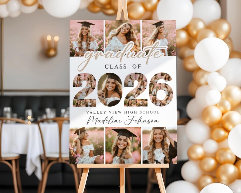 2026 Graduation Photo Collage Poster, Grad Party Welcome Sign: Canva ...