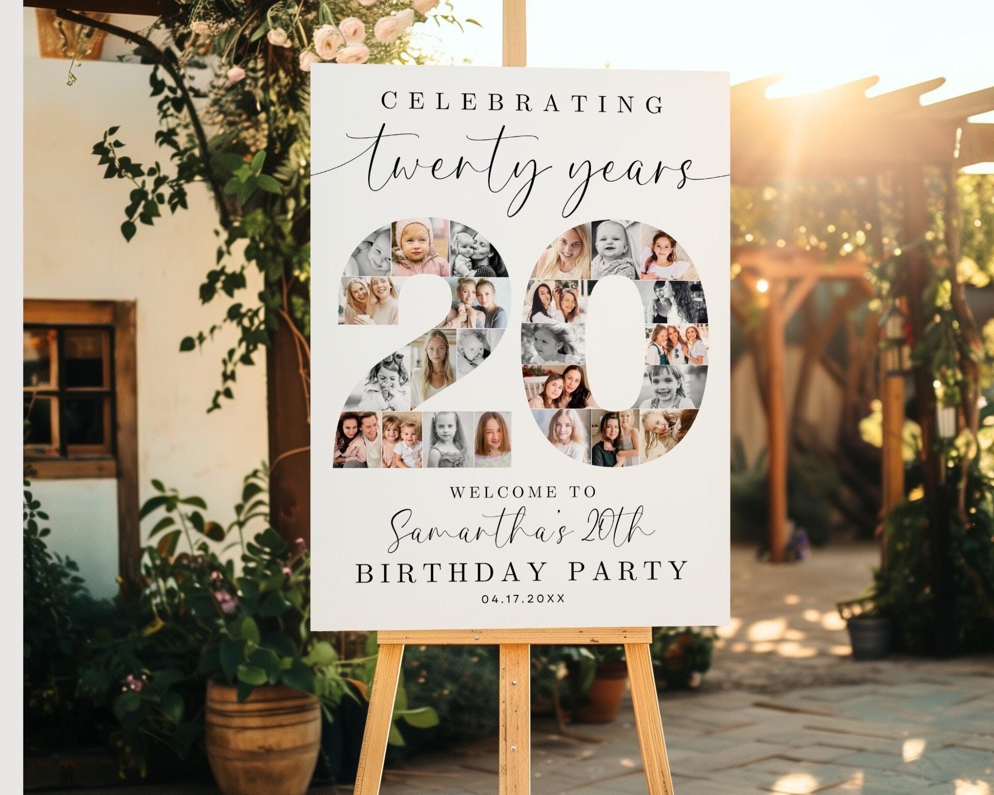 20th Birthday Photo Collage Poster Bundle TEMPLATE Set, Celebrating 20 ...