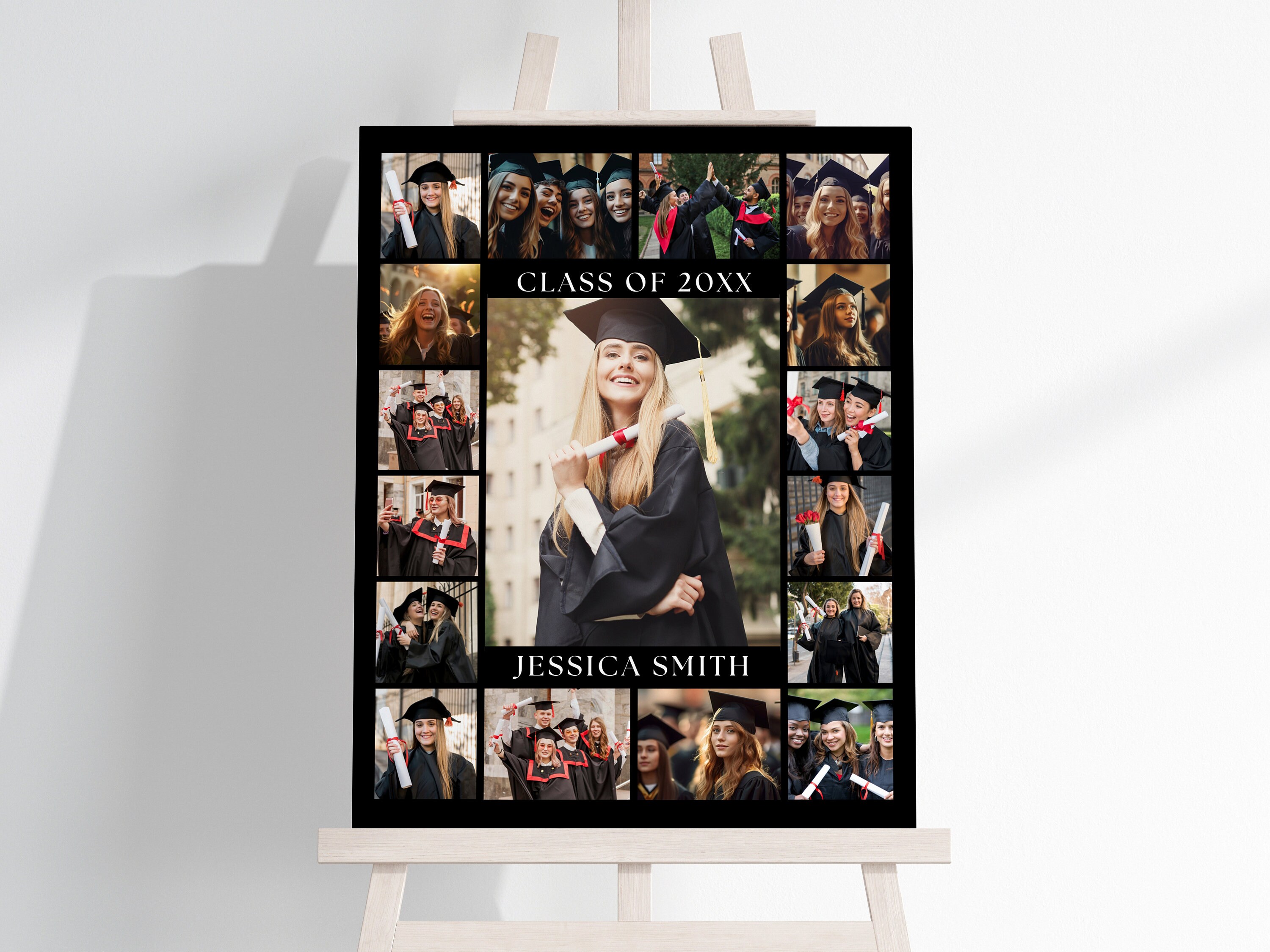 Graduation Photo Collage TEMPLATE Class of 2026, Personalized Gift for ...