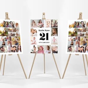 21st Birthday Photo Collage Poster Bundle TEMPLATE, Customizable Photo ...