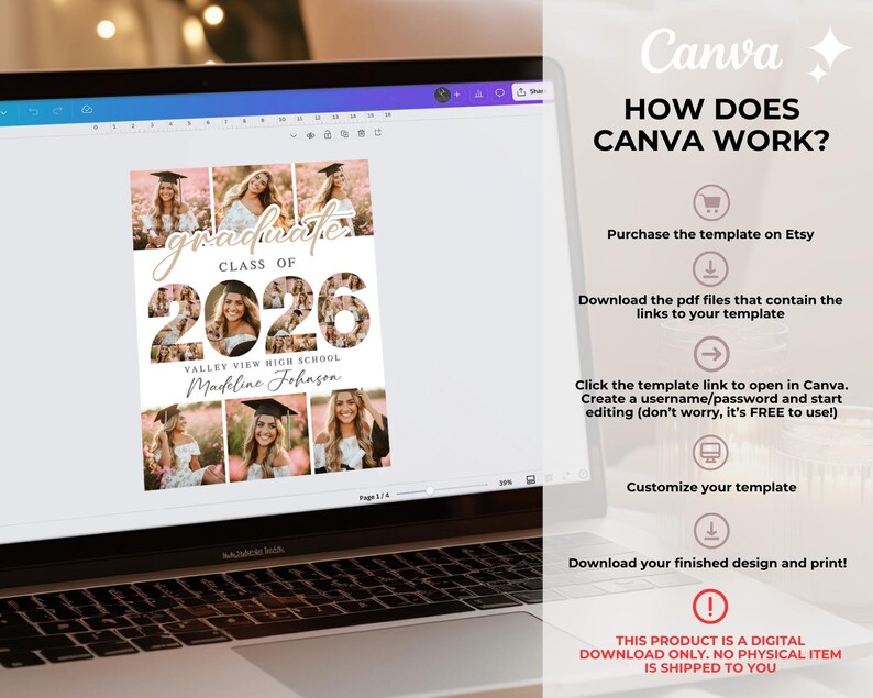 2026 Graduation Photo Collage Poster, Grad Party Welcome Sign: Canva ...