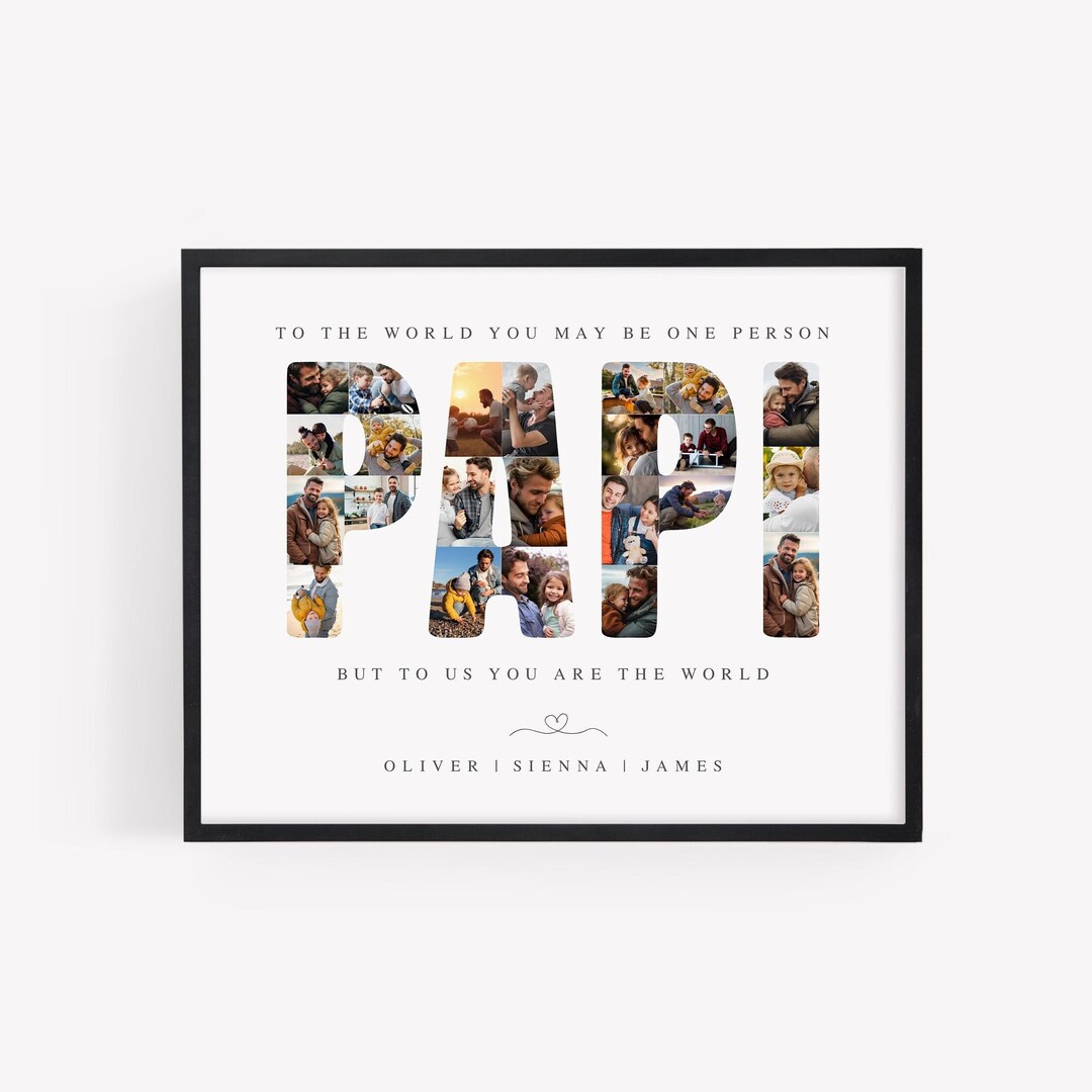 Papi Photo Collage TEMPLATE, Gift for Dad, Father's Day Gift, Birthday ...