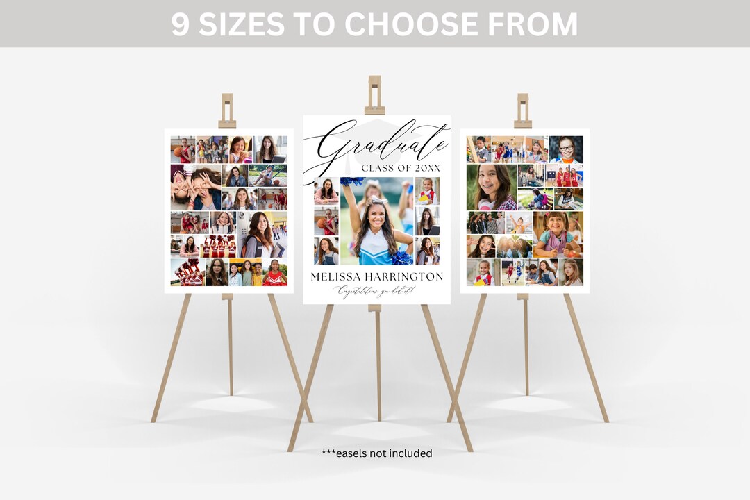Graduation Photo Collage Class of 2024 TEMPLATE Set, Graduation Party ...
