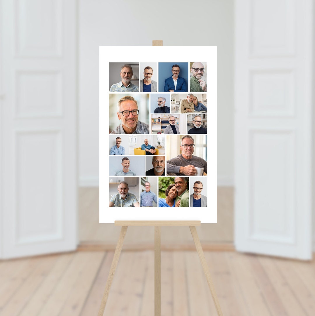 Minimalist Photo Collage Sign Template Vertical Celebration - Etsy