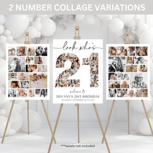 21st Birthday Photo Collage Poster Bundle TEMPLATE, Look Who's 21 ...
