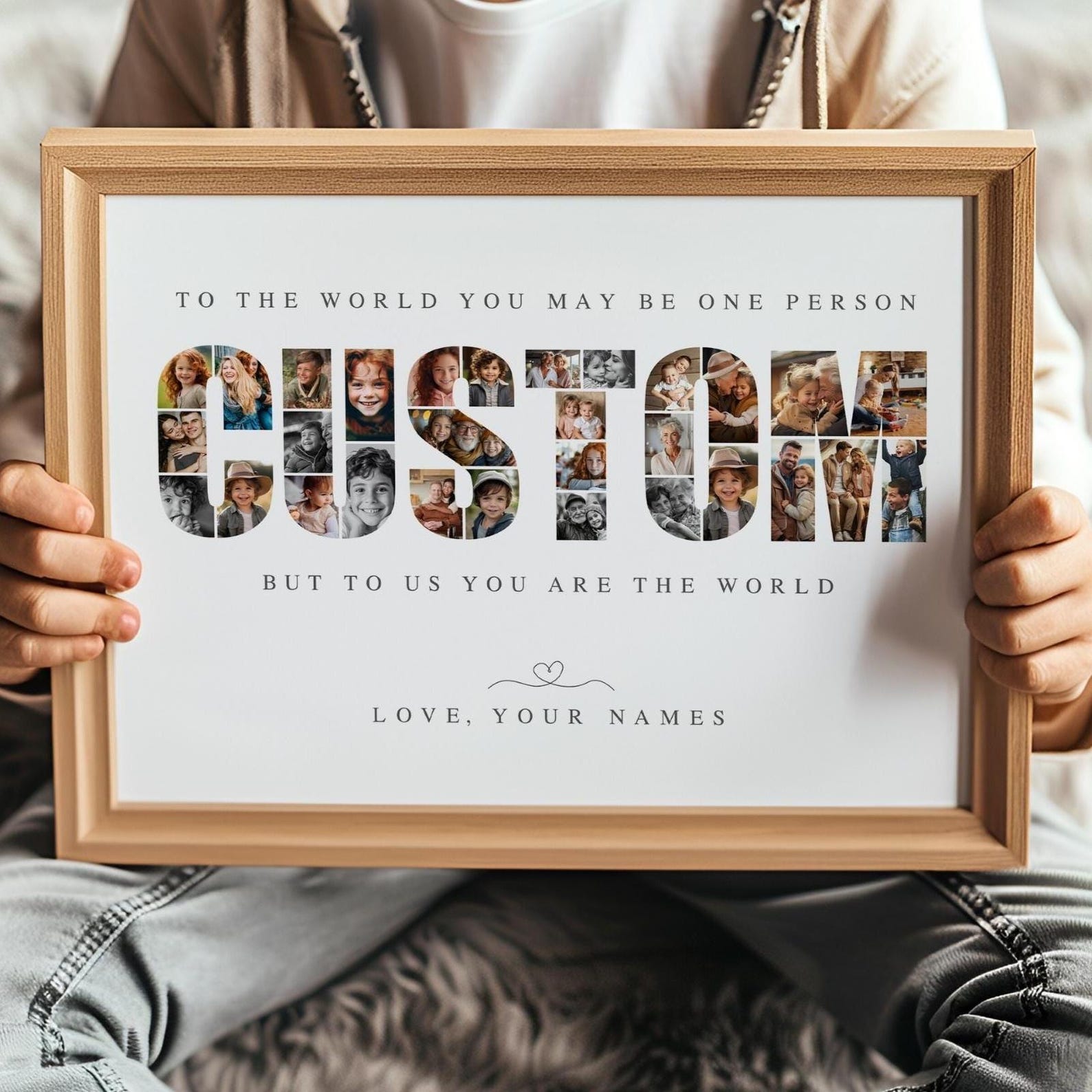 Custom Name Picture Collage TEMPLATE, Personalized Text Photo Collage ...
