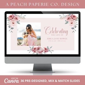 Rose Memorial Photo Slideshow Template Funeral Video for - Etsy