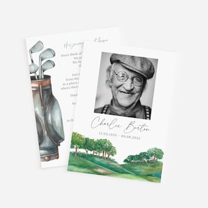 Golf Memorial Card Template, His Journey's Just Begun Poem Prayer Card ...