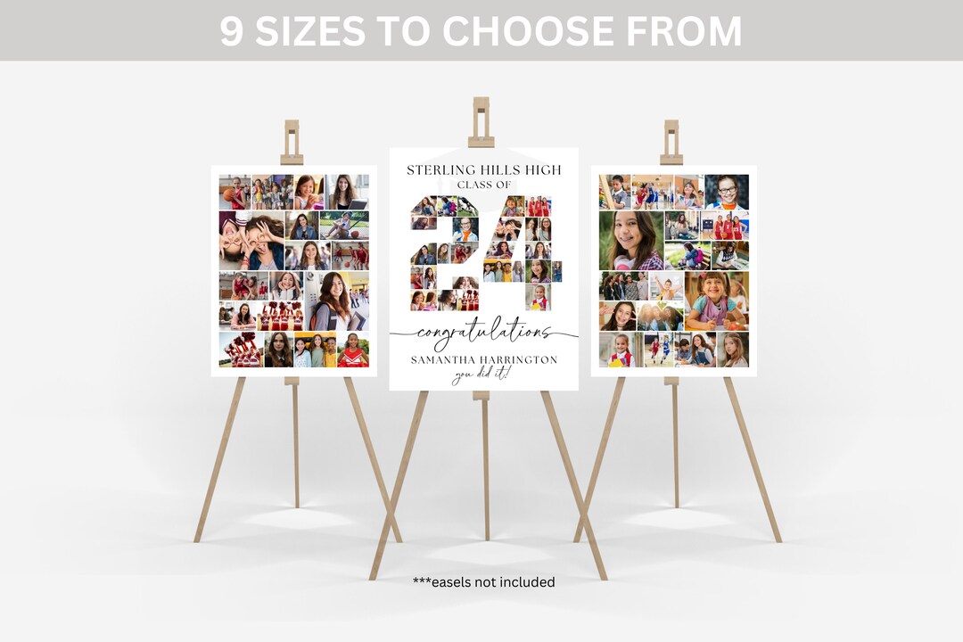 Graduation Photo Collage Class of 2024 TEMPLATE Set, Graduation Party ...
