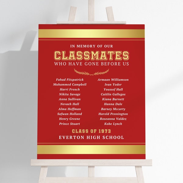 Class Reunion Memorial Board - Etsy