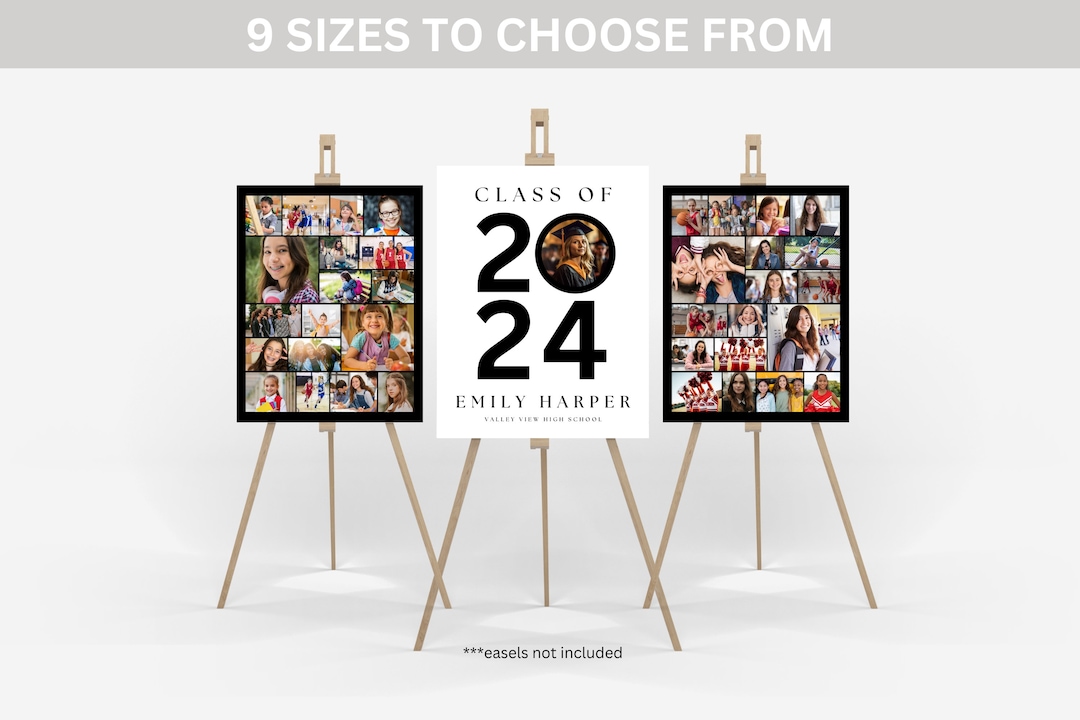 Graduation Photo Collage Class of 2024 TEMPLATE Set, Graduation Party ...