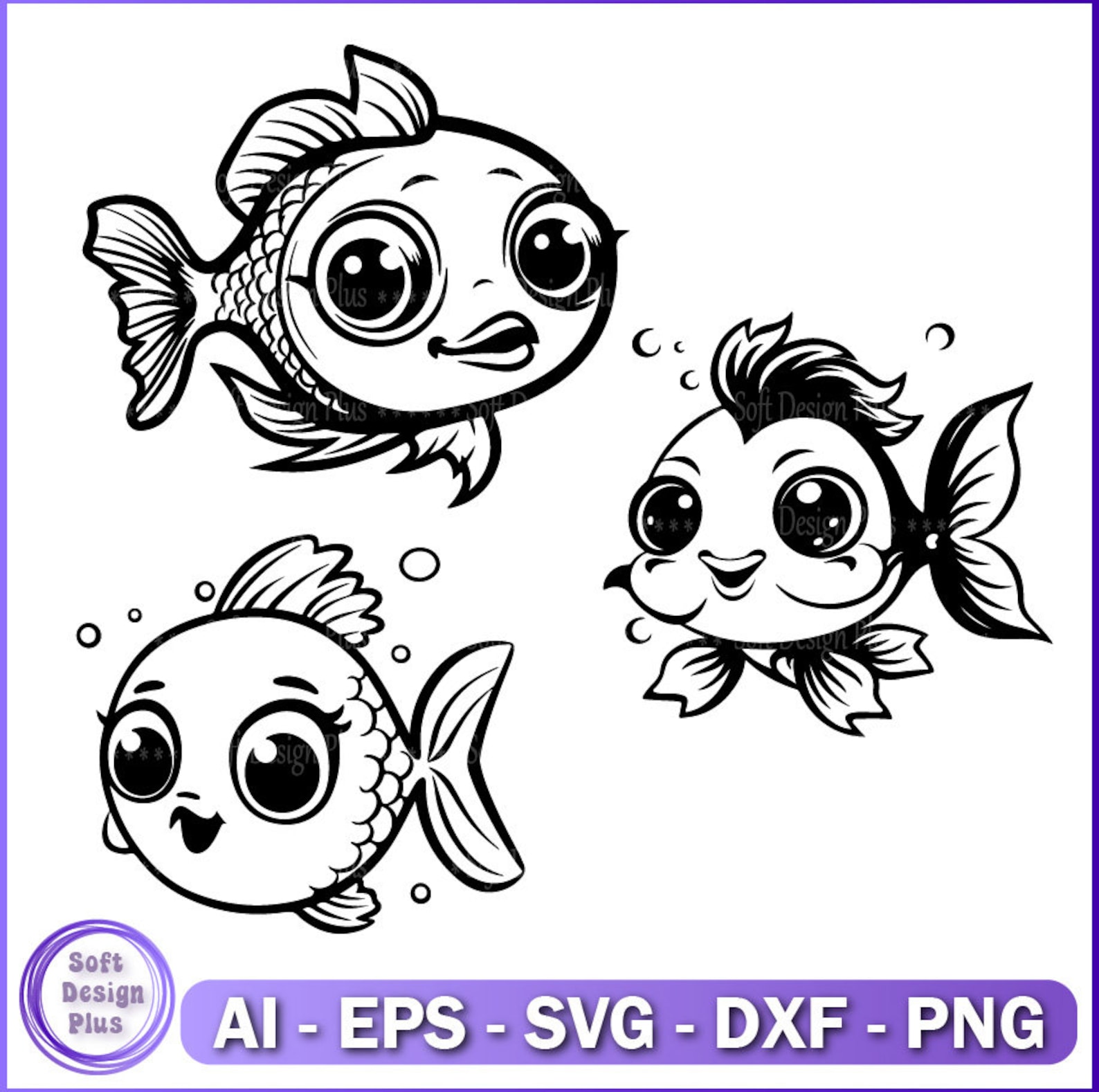Fish Svg Bundle , Fish Svg , Cut Files for Cricut, Cute Fish SVG, Baby ...