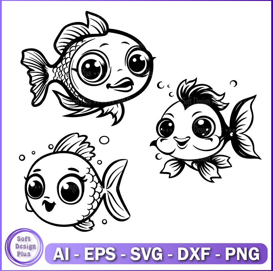 Fish Svg Bundle , Fish Svg , Cut Files for Cricut, Cute Fish SVG, Baby ...