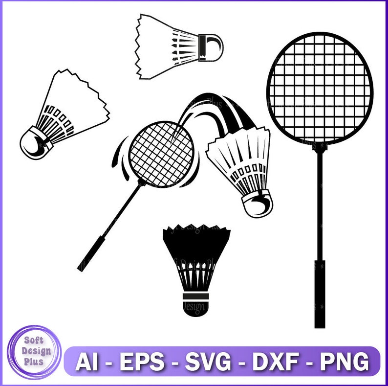 Badminton SVG Bundle, Badminton Equipment Svg, Racket Silhouette ...
