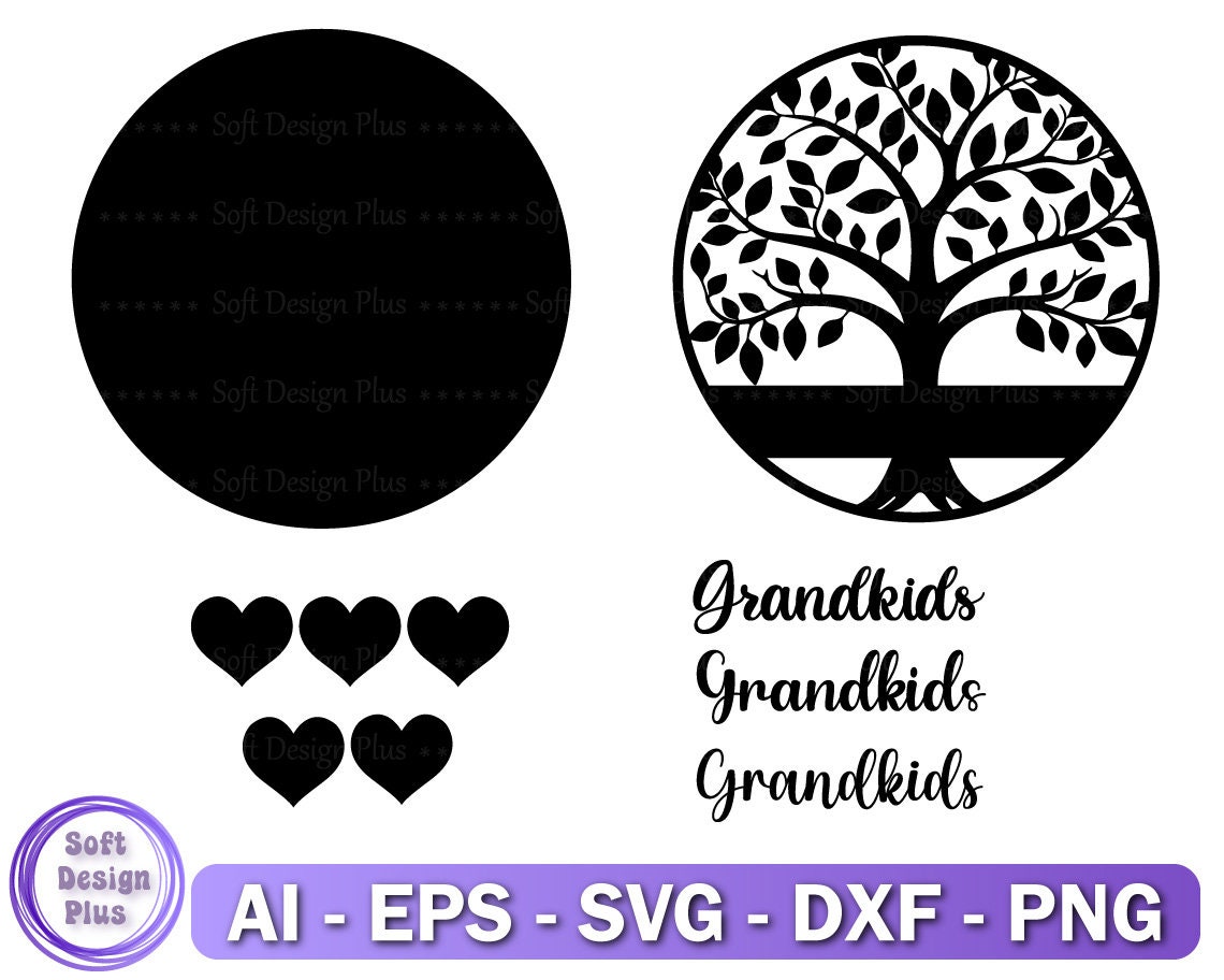 Family Tree Svg, Grandkids Tree SVG, Tree of Life Svg, Cut Files ...