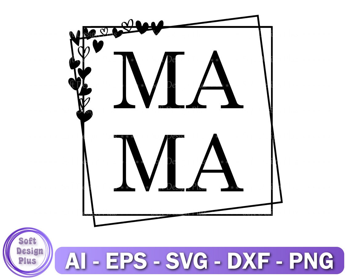 Mama SVG Heart Mama SVG Mama Frame Bundle Mama Shirt Svg - Etsy