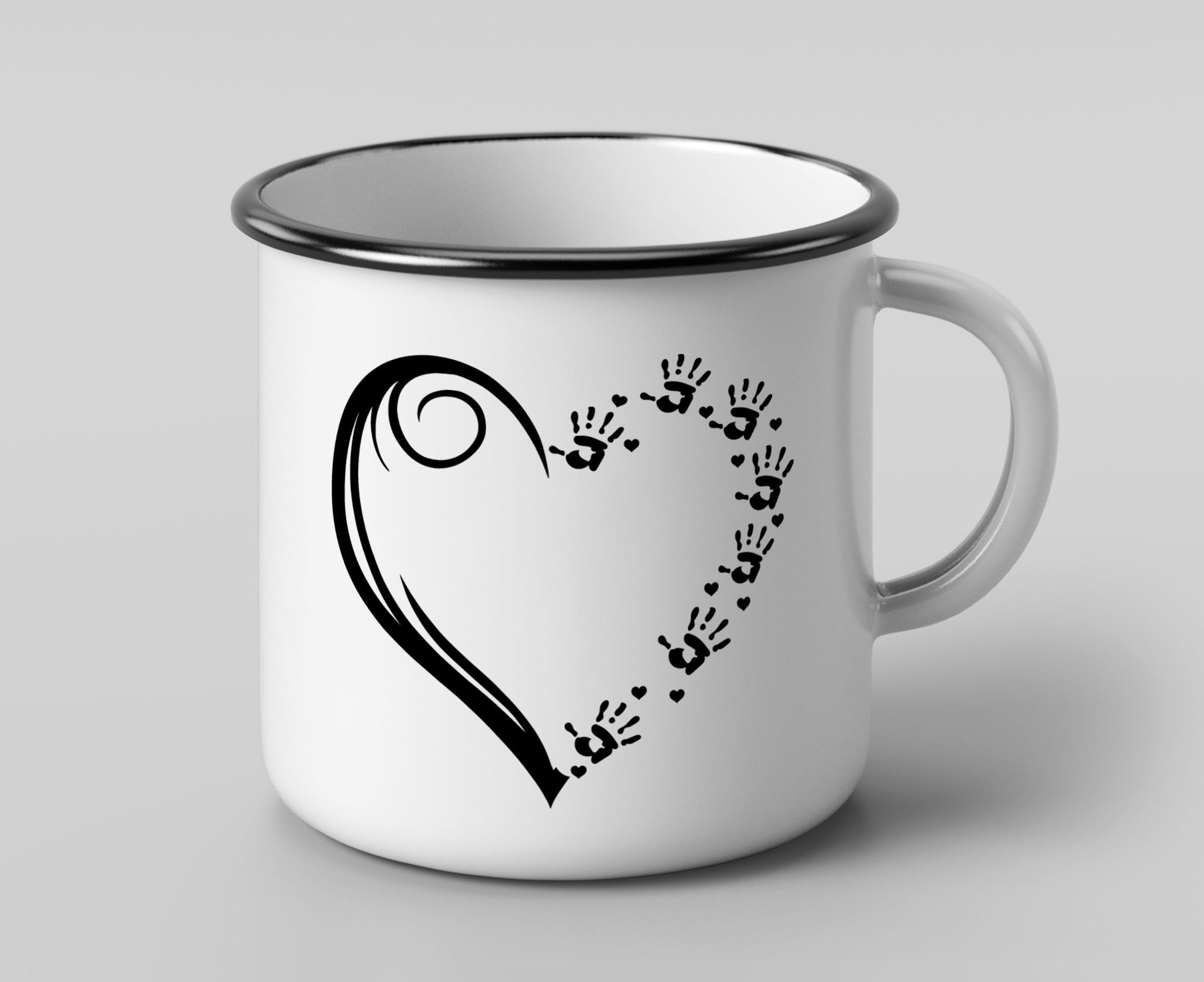 Coeur et bébé mains Svg Png coeur Cricut conception de - Etsy France