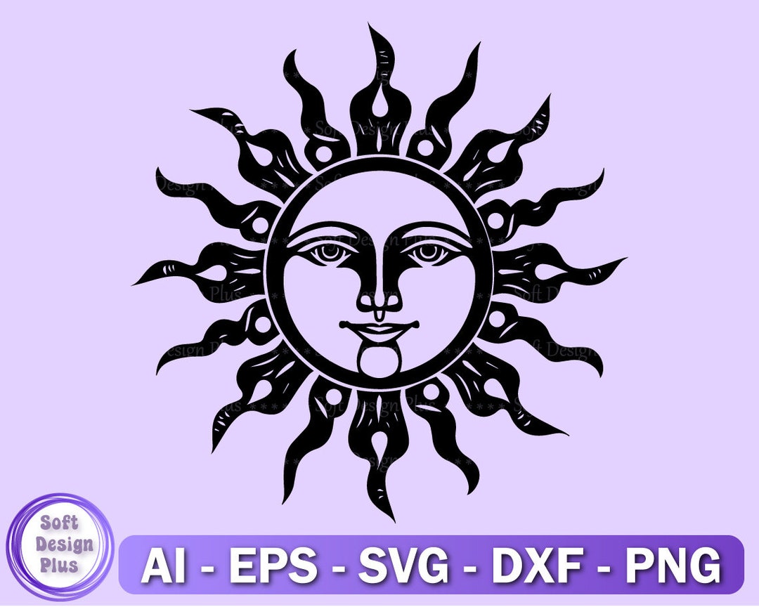 SUN SVG, Boho Sun Cut Files, Mystical Sun SVG, Magic Svg, Mystical Sun ...