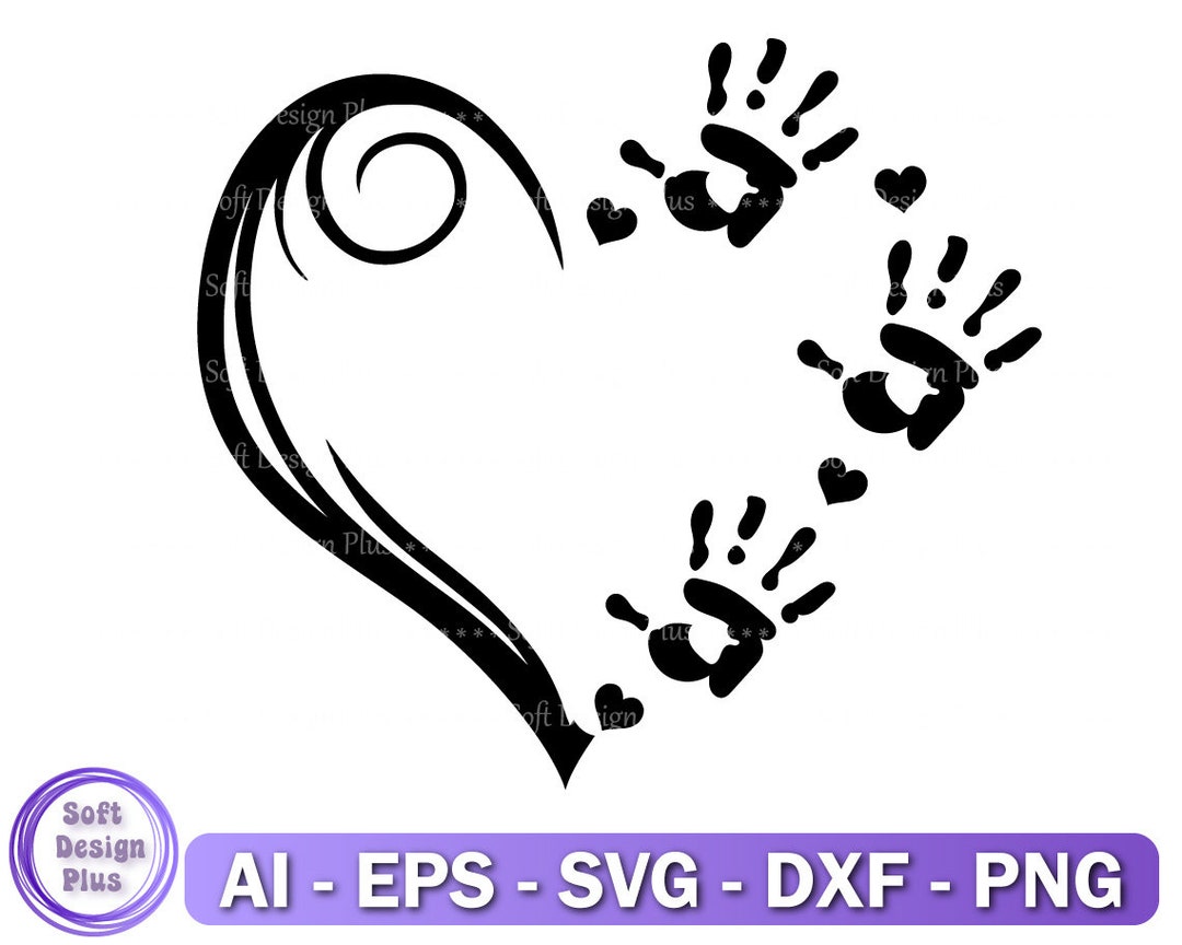 Heart and Baby Hands Svg, Png, Heart Cricut, Baby Hands Design ...