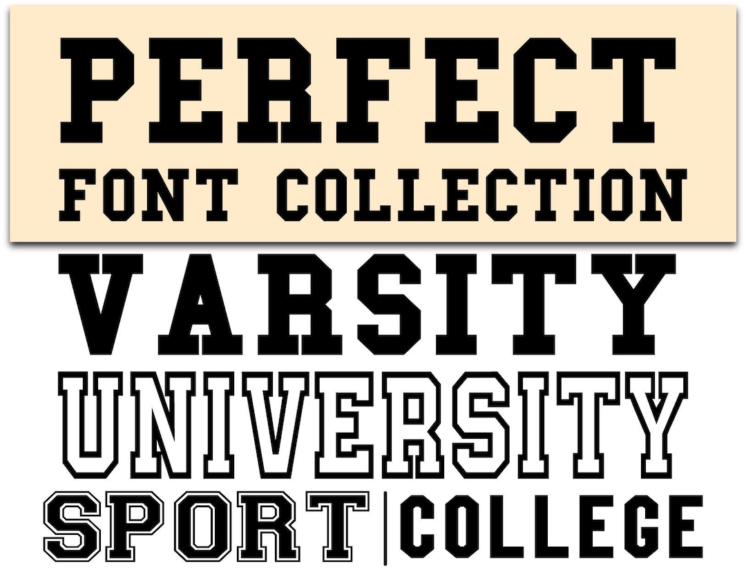 Varsity Font Bundle, University Fonts, Sport Fonts, Football Fonts, for ...