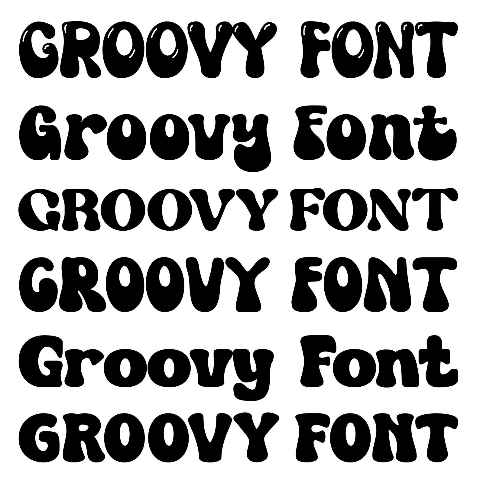 Groovy Font Bundle: Retro Alphabet (TTF, OTF) - Etsy