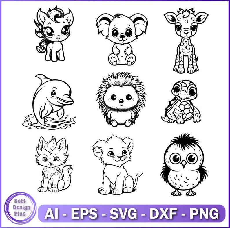 Animal Svg Bundle, Animal Doodle Svg Bundle, Animal Svg, Cute Animal ...