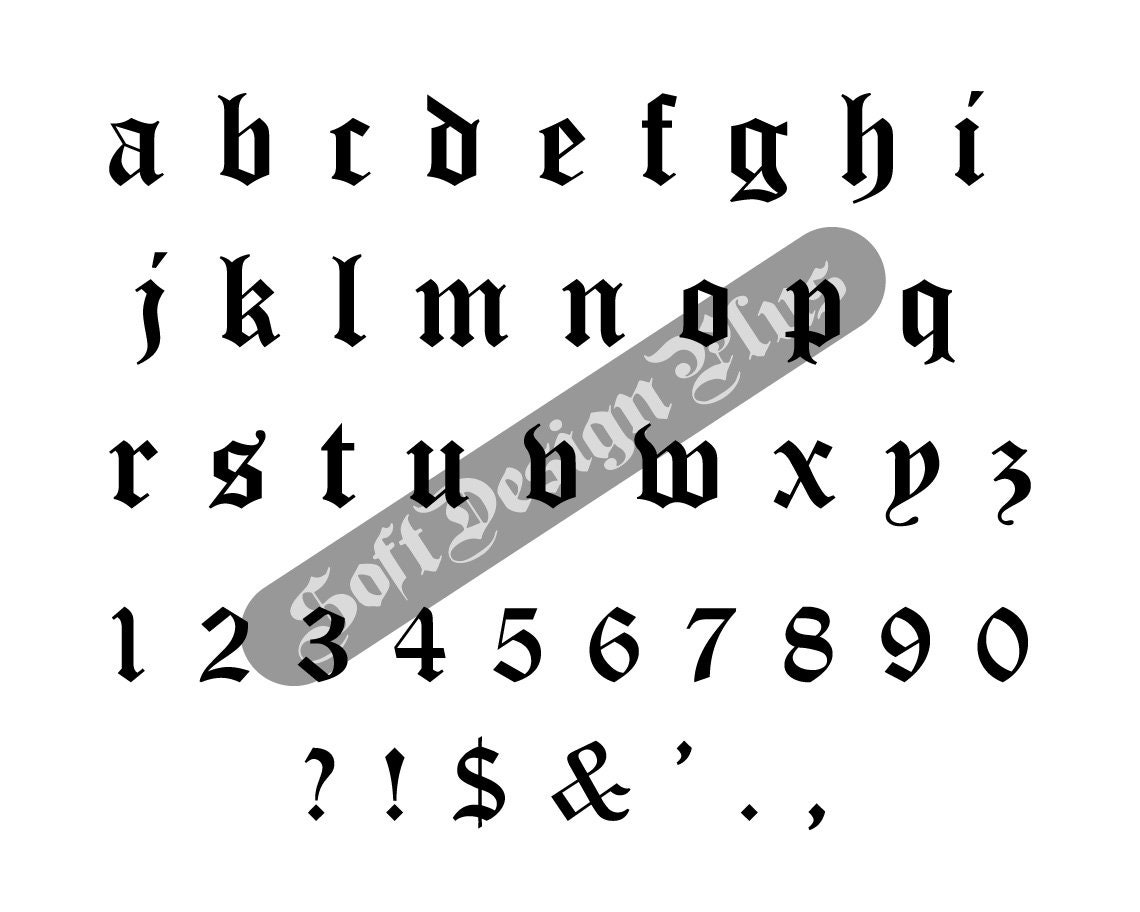 Old English Font Svg, TTF, Old English Alphabet, Svg File for Cricut ...