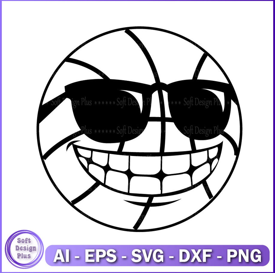 Basketball Smile Face SVG, Basketball Clipart, SVG, PNG Digital File ...