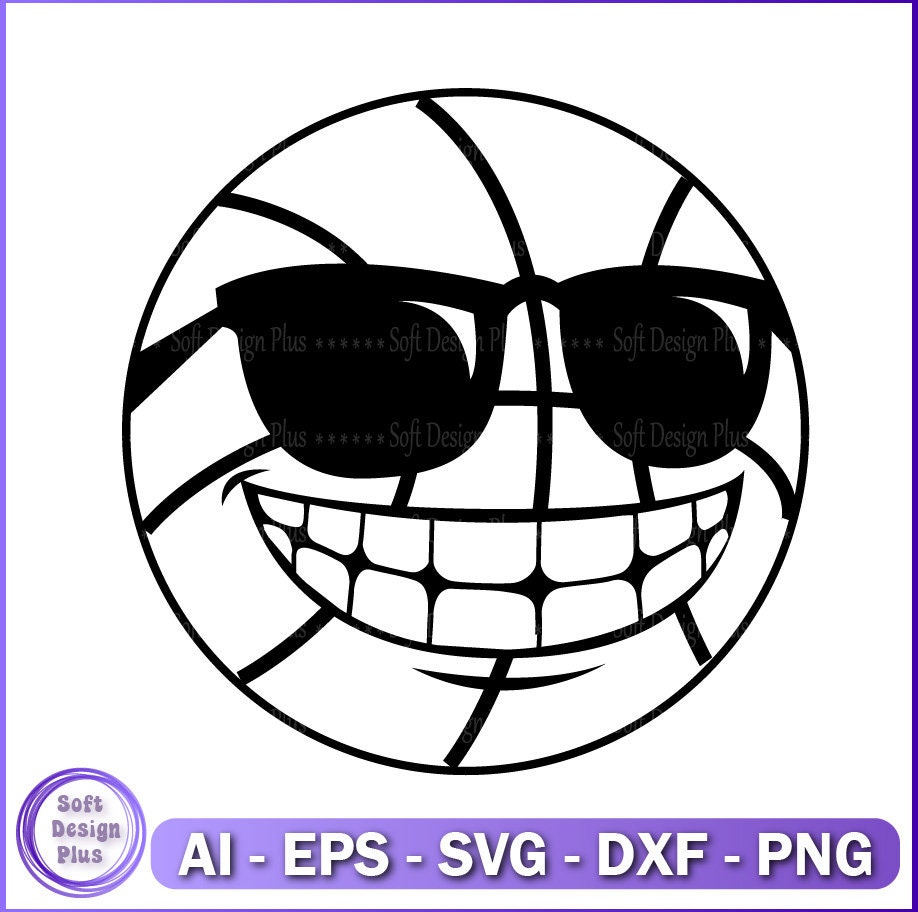 Basketball Smile Face SVG, Basketball Clipart, SVG, PNG Digital File ...