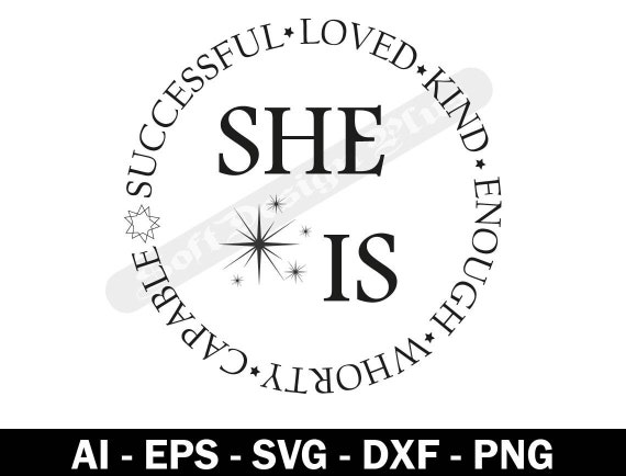 She is Svg Girl Power Cut File Cricut Silhouette - Etsy