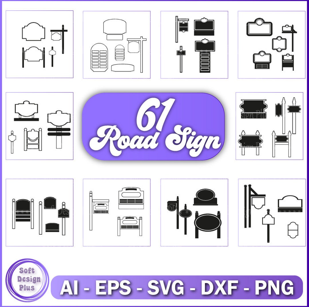 Road Sign Svg Bundle, Street Name Sign SVG, Street Sign Clipart, Cut ...