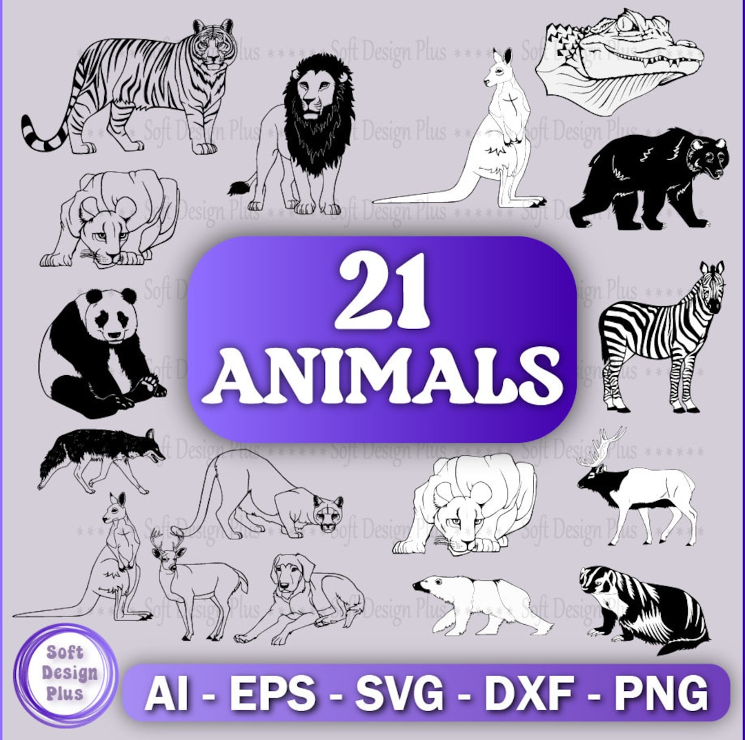 Animal SVG Bundle, Wild Animals Svg, Animal Silhouette, Animal Cut File ...